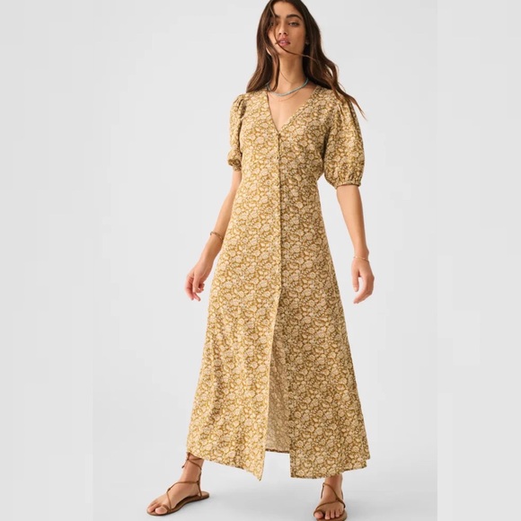 Faherty | Dresses | Faherty Havana Dress In Golden Theodora Floral ...